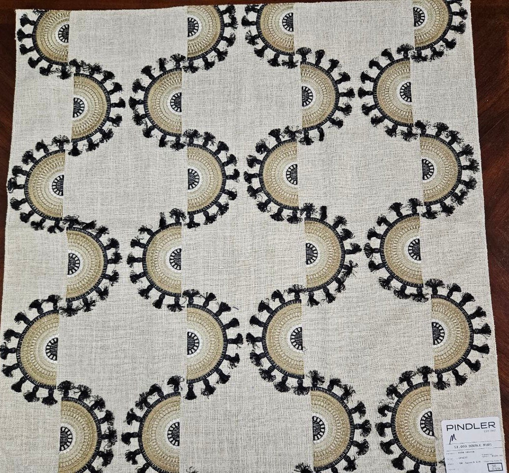 Pindler Embroidered Fabric Sample Haston 26"x26" - Etsy