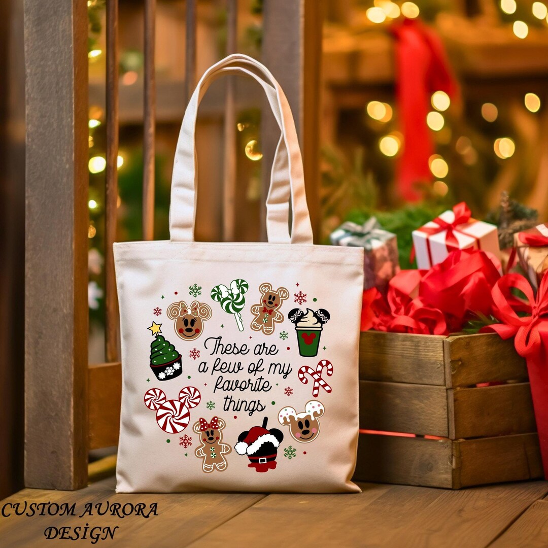 Disney Christmas Tote Bag, Gingerbread Bag, Mickey and Minnie Bag ...