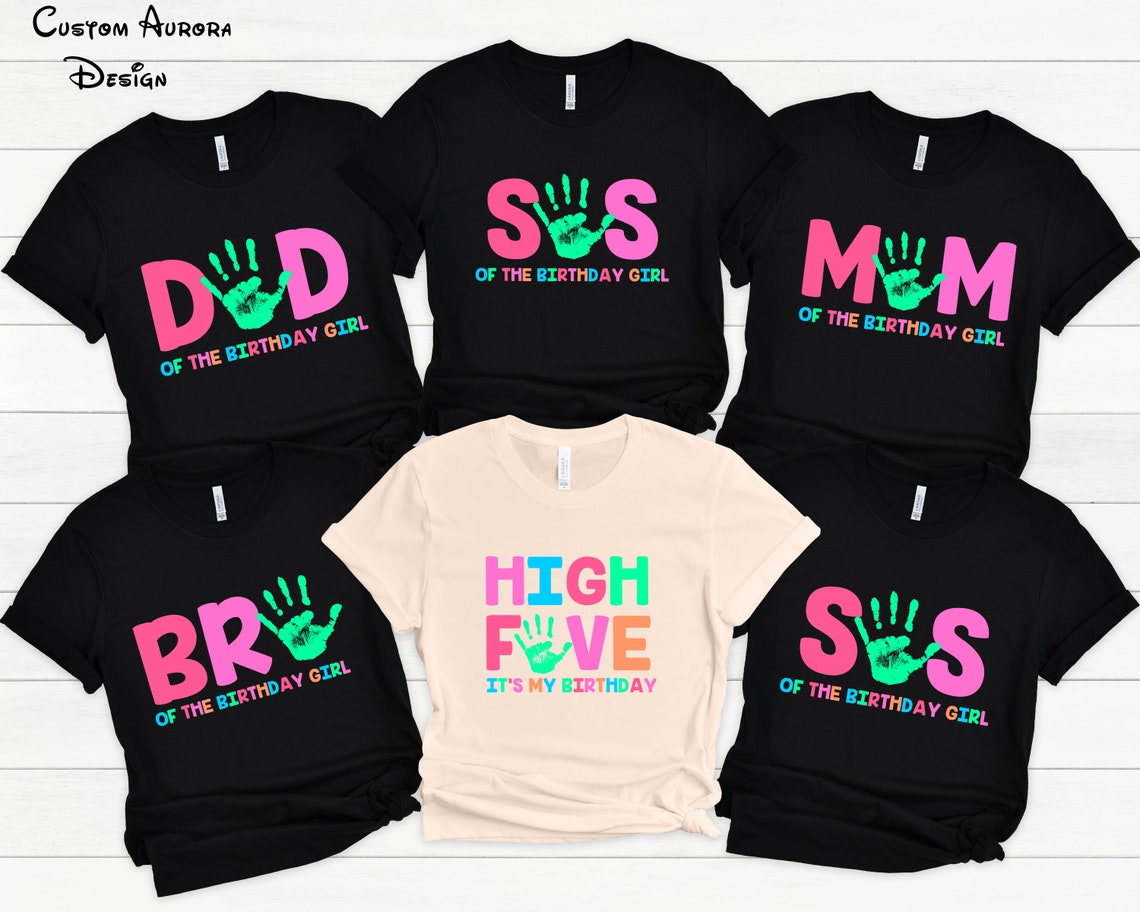 High Five Shirt, Fifth Birthday Tee, 5th Birthday Girl Shirt , High ...