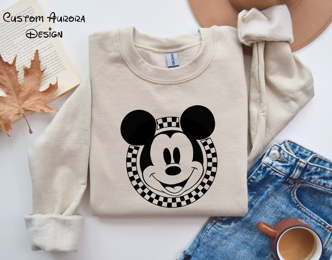 Disney Checkered Sweatshirt, Disney Sweatshirt, Disney Shirt, Checkered ...