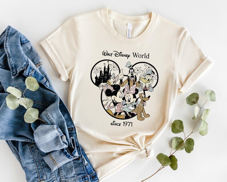 Vintage Walt Disney World Shirt, Classic Mickey Minnie Goofy Pluto Tee ...