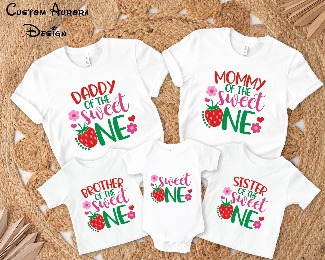 Sweet One Strawberry Family Birthday Shirt,strawberry 1st Birthday ...