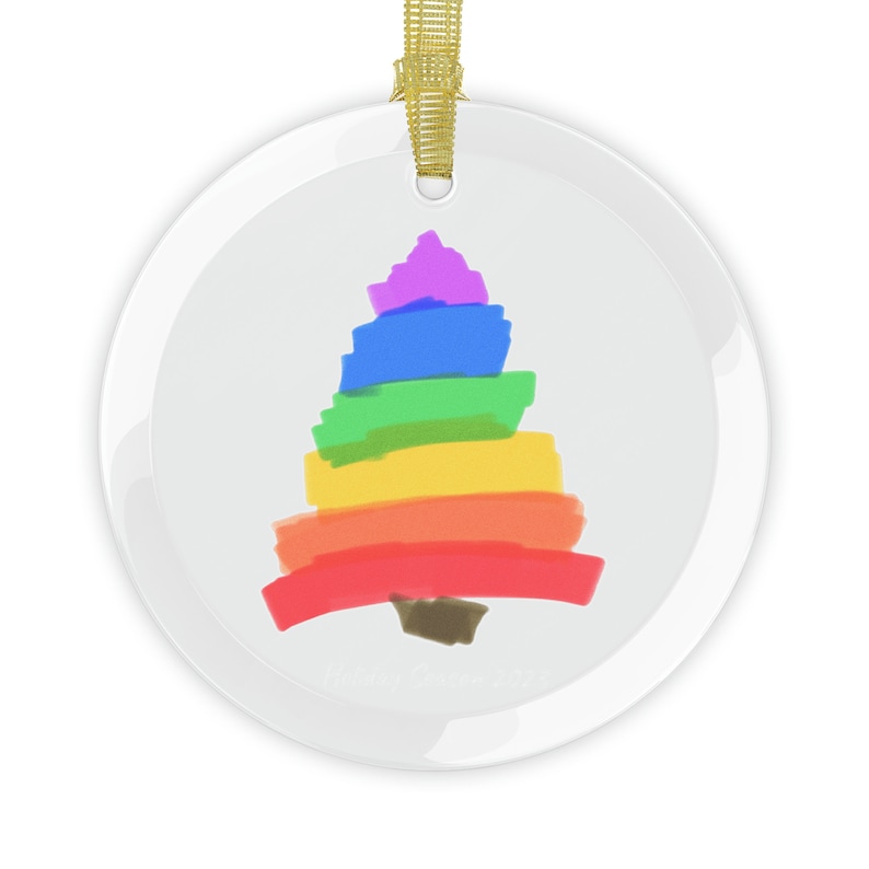Pride Rainbow LGBTQ Christmas Holiday Tree Glass Ornaments - Etsy