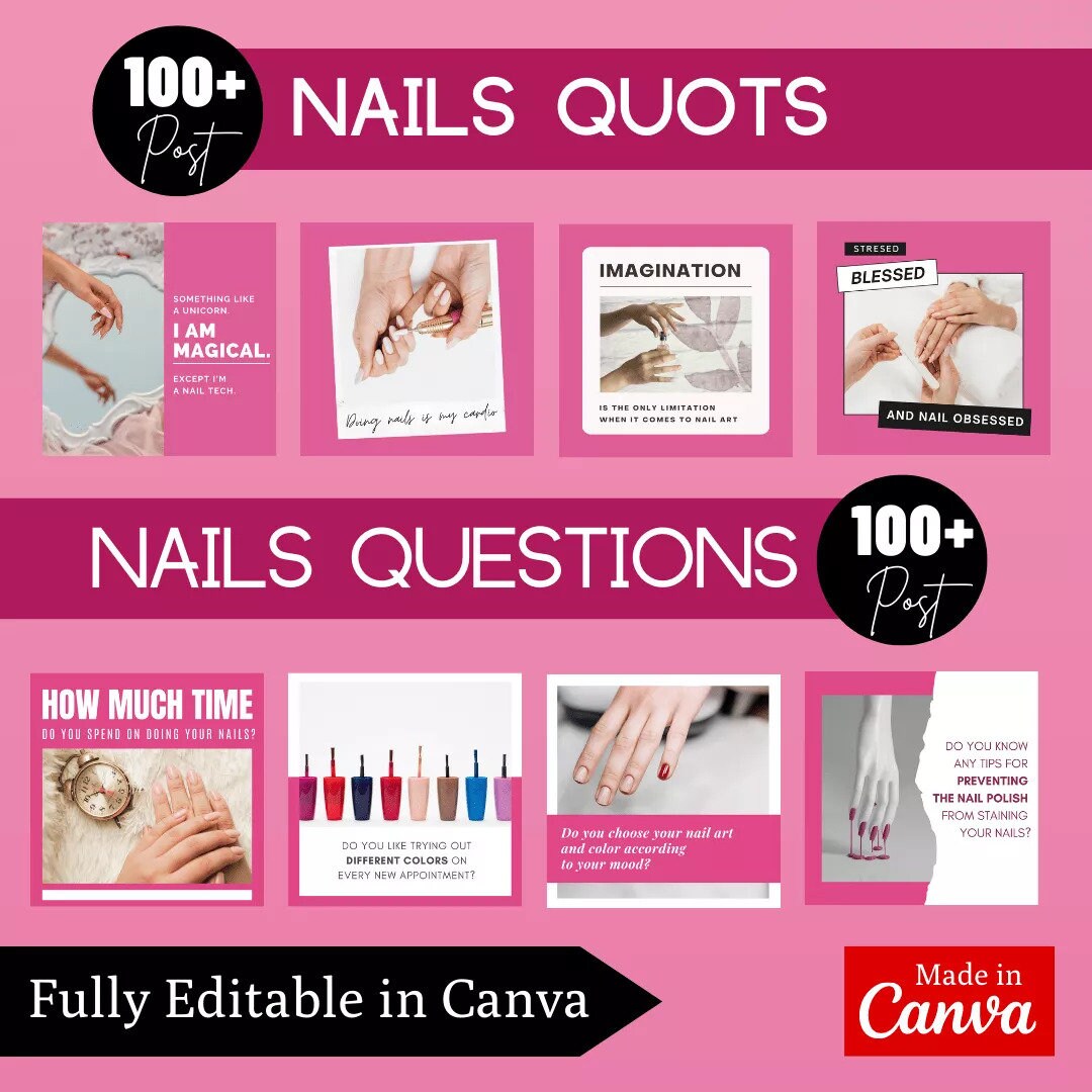 Nail Designs Templates Ready Made Social Media Post Nail - Etsy