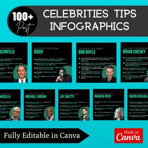 Celebrities Tips Infographic Template, Ready Made Posts, Social Media ...