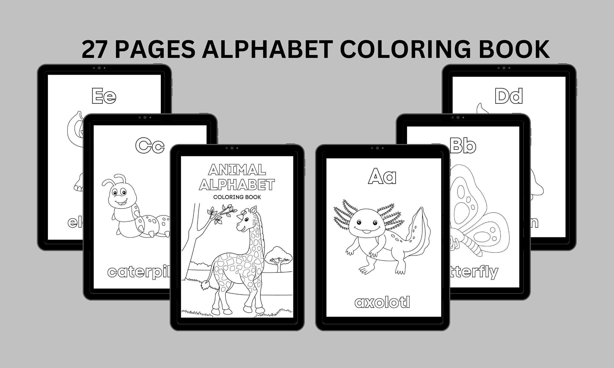 ANIMAL ALPHABET COLORINGBOOK - Etsy