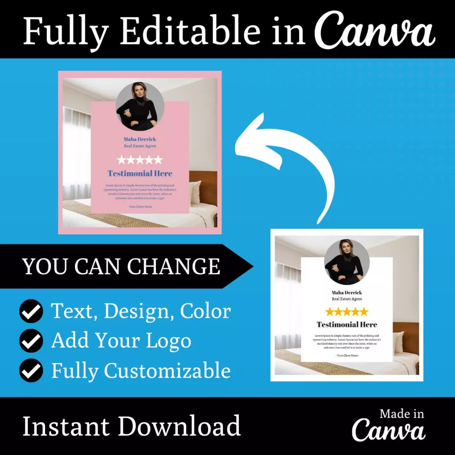 Real Estate Template, Instagram Templates, Infographic Ready Made Canva ...