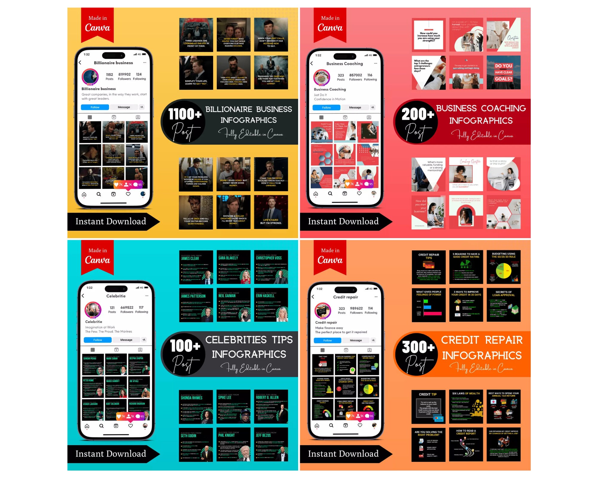 Mega Infographic Bundle 15000 Posts and 40 Customizable Canva Templates ...