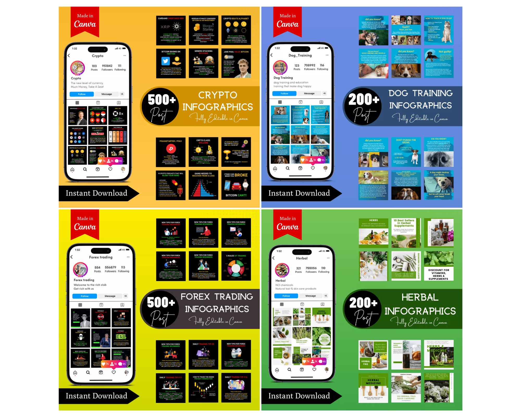 Mega Infographic Bundle 15000 Posts and 40 Customizable Canva Templates ...