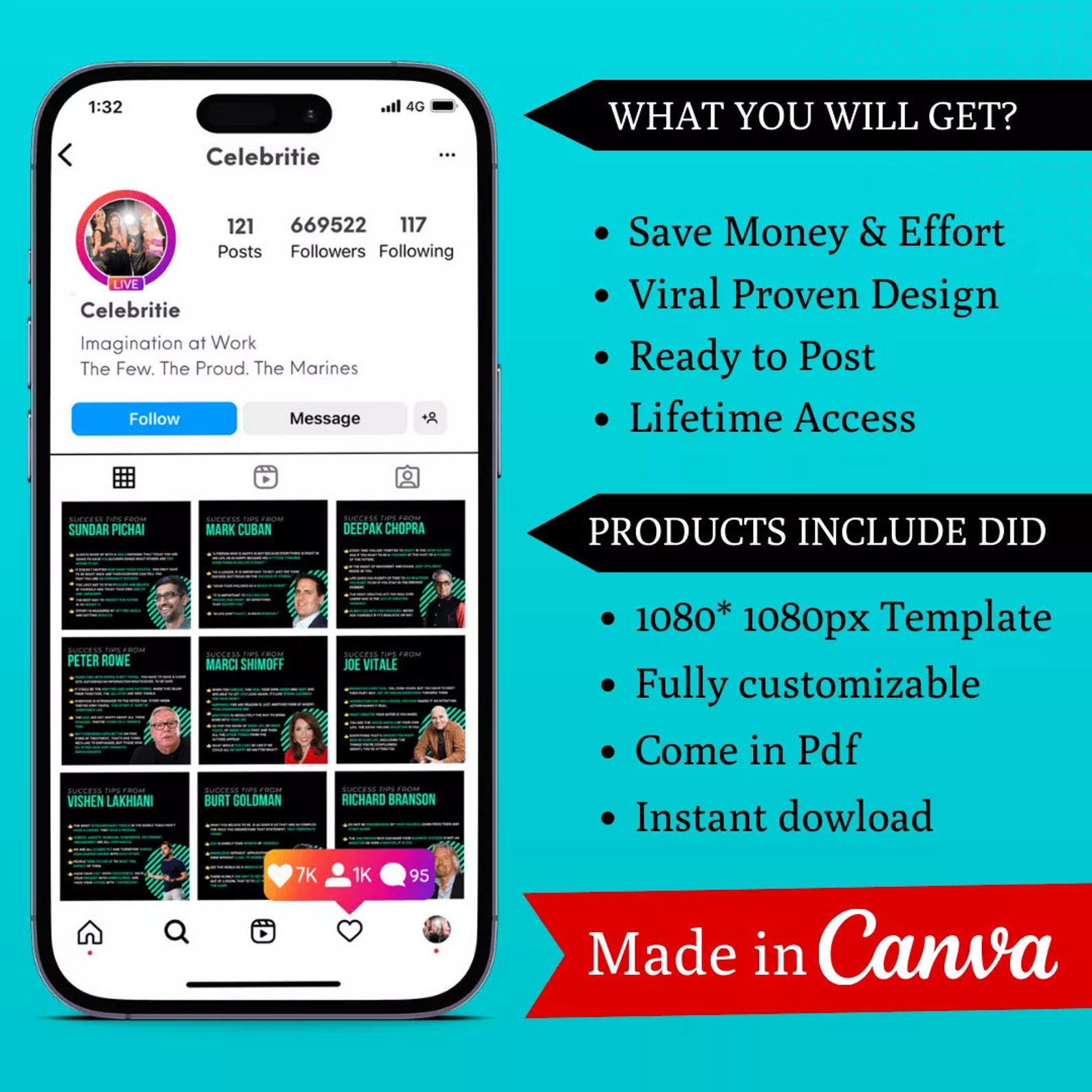Celebrities Tips Infographic Template, Ready Made Posts, Social Media ...