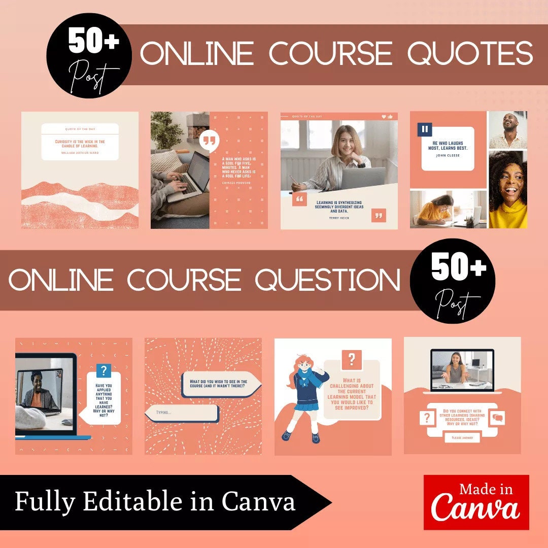 Online Course Template Instagram Templates Infographic Ready - Etsy