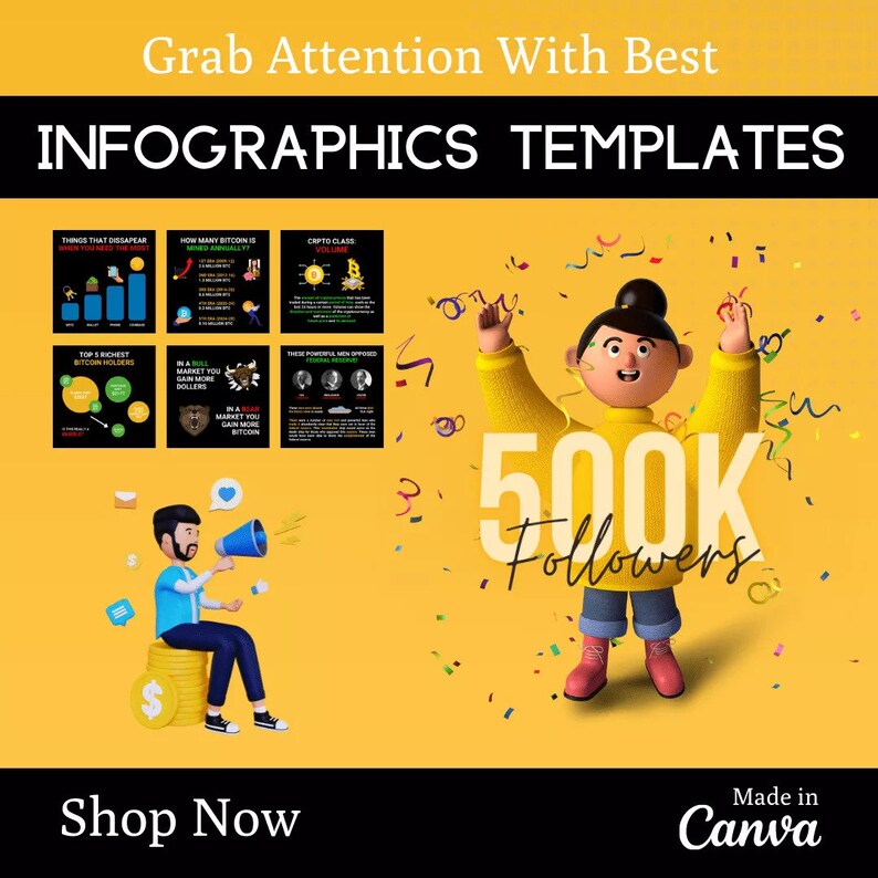 Crypto Currency Template, Editable Canva Template, Ready Made Social ...