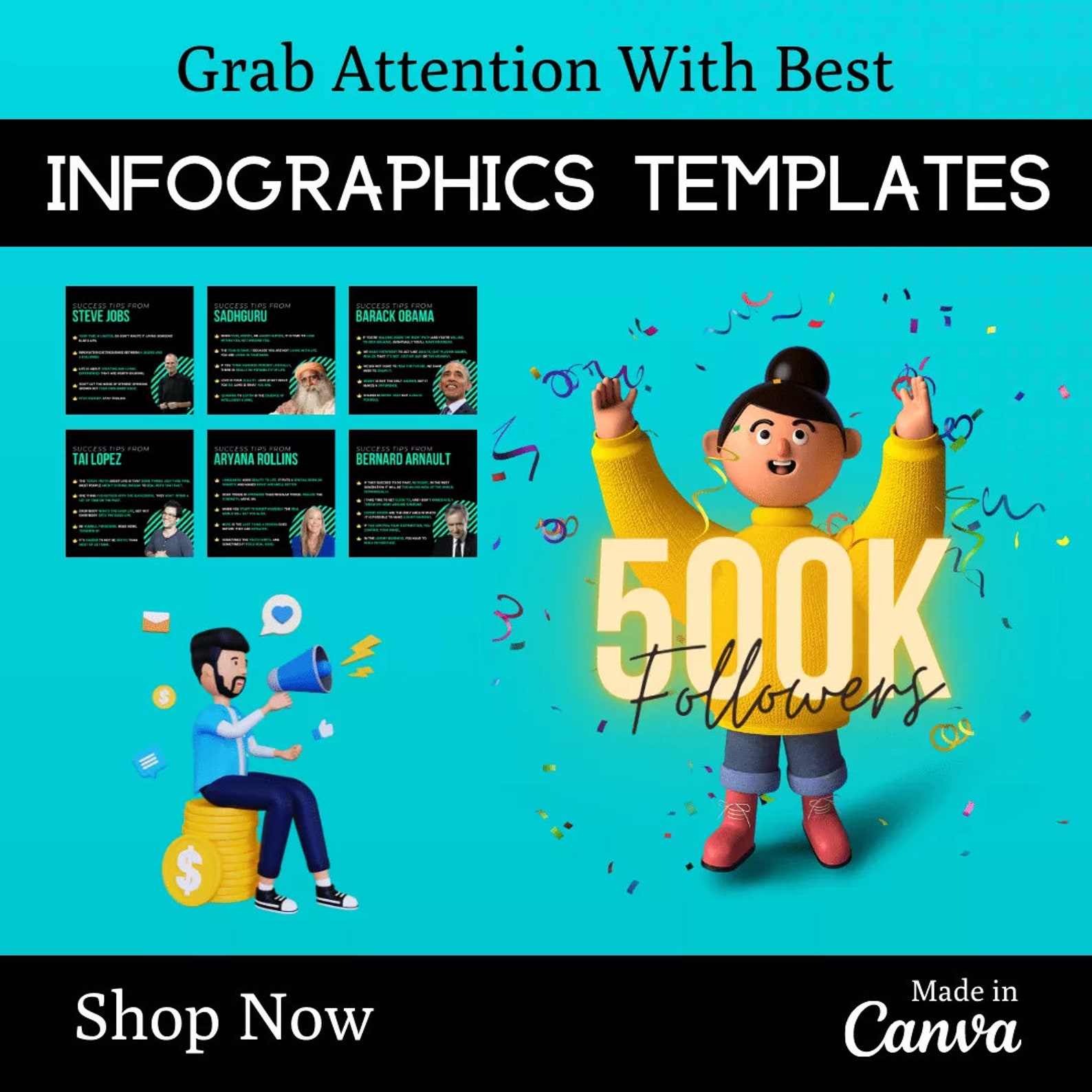 Celebrities Tips Infographic Template, Ready Made Posts, Social Media ...