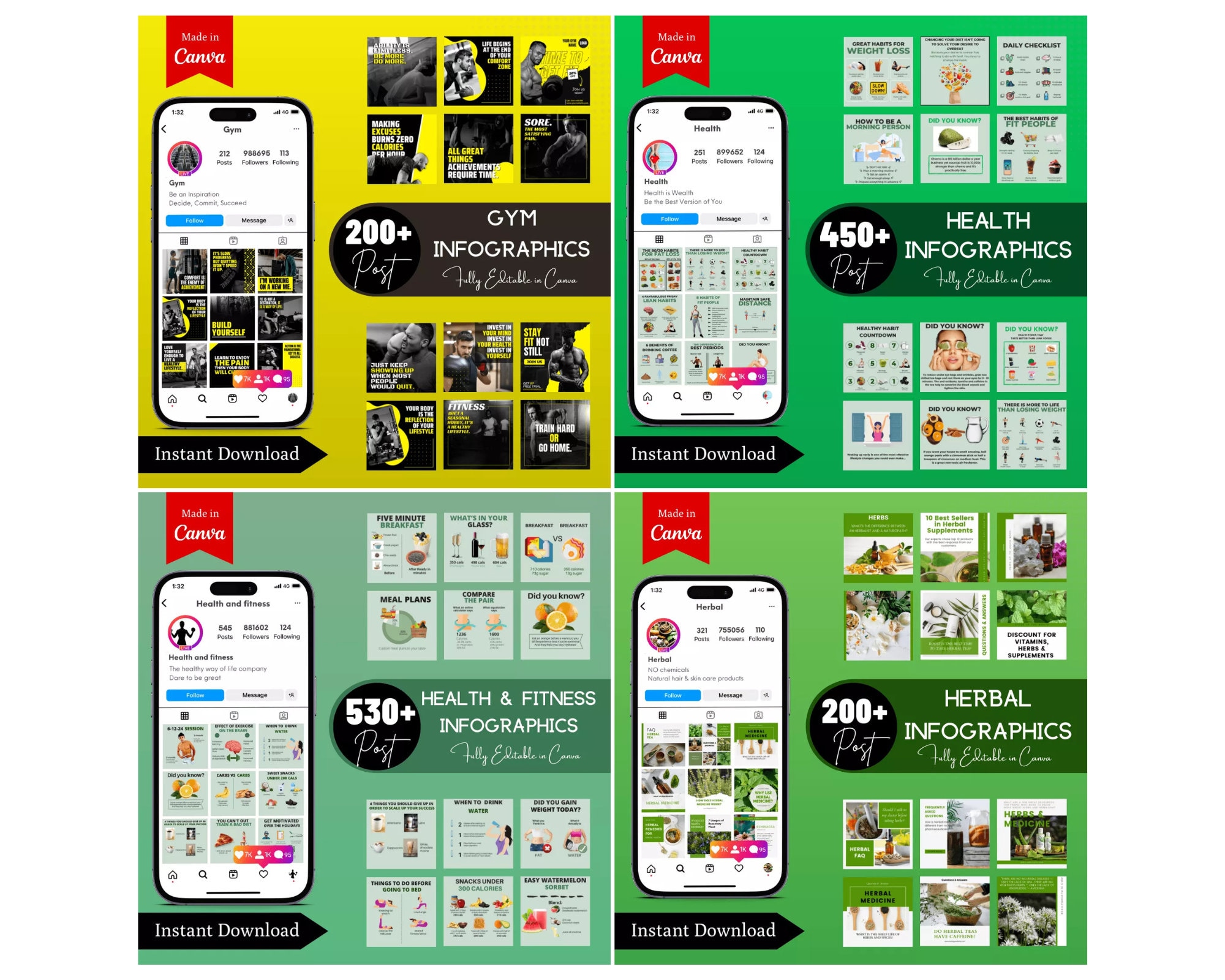 Mega Infographic Bundle 15000 Posts and 40 Customizable Canva Templates ...