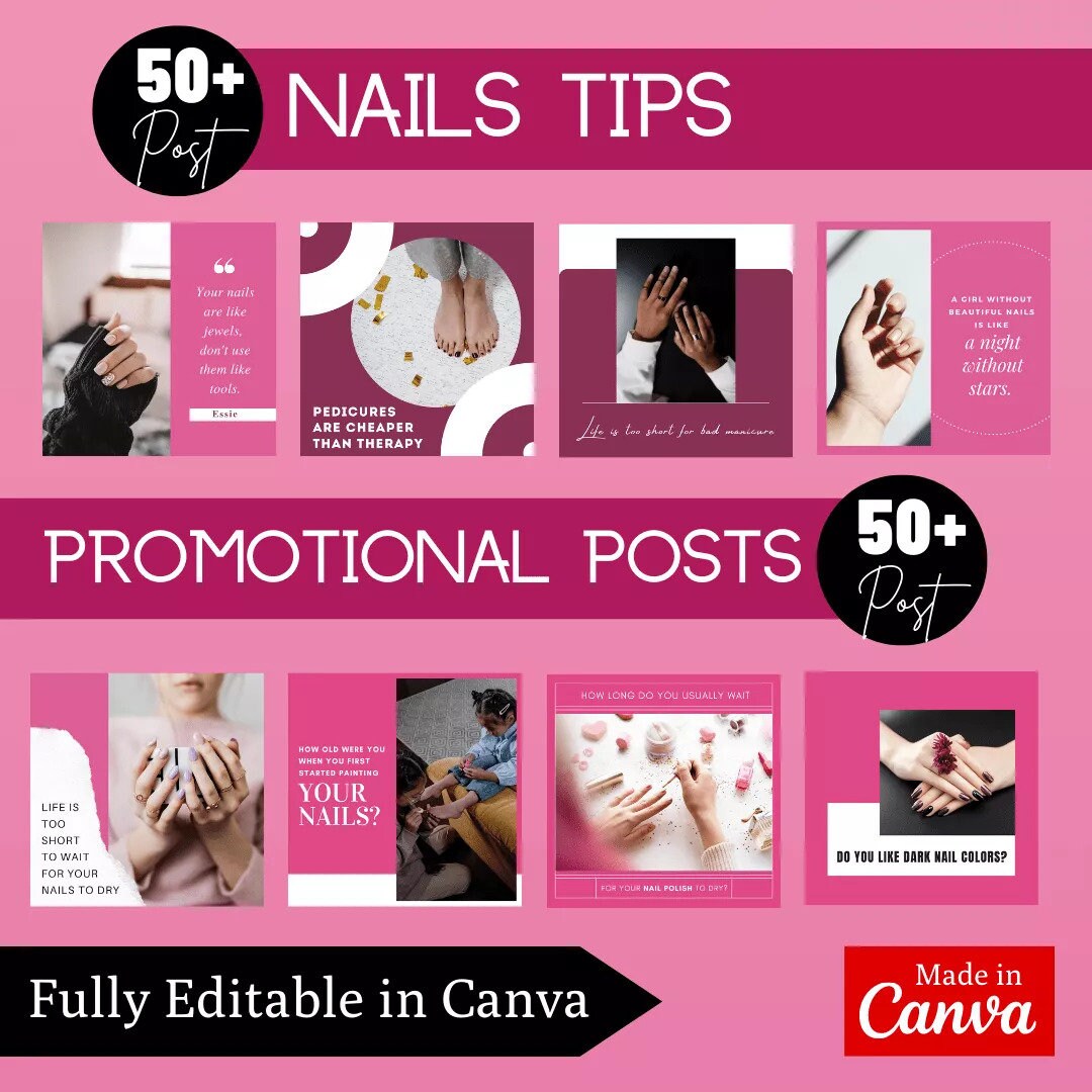 Nail Designs Templates Ready Made Social Media Post Nail - Etsy