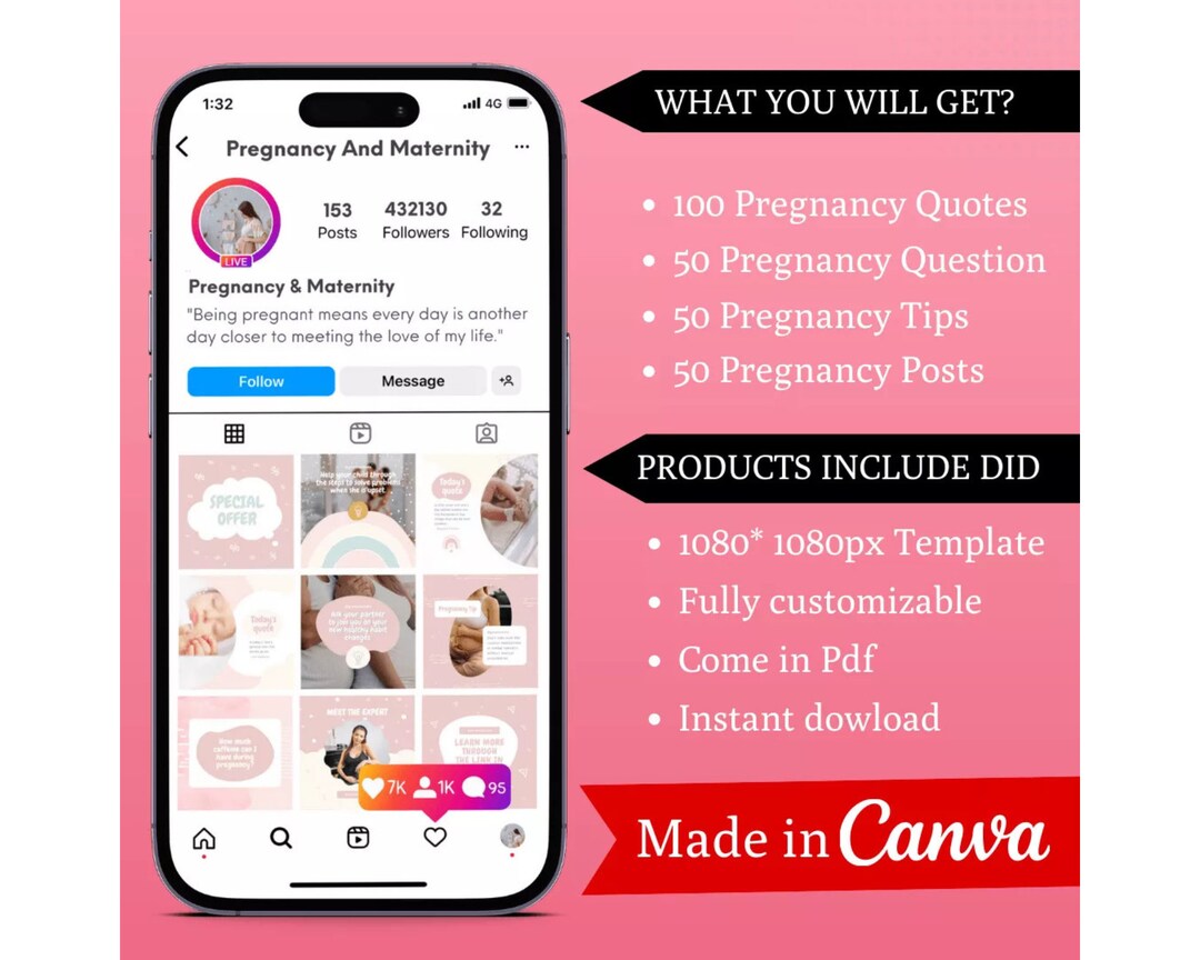 Birth Plan Template, Instagram Templates, Pregnancy and Maternity ...