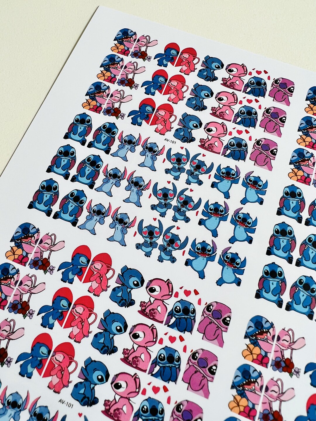 Stitch & Lilo Waterslide Nail Decals Nail Stickers Character Nail Art ...