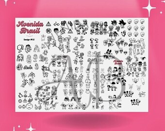 Abstract Vibes Printable Nail Designs Nail Stamp Plate Nail Art Trace ...