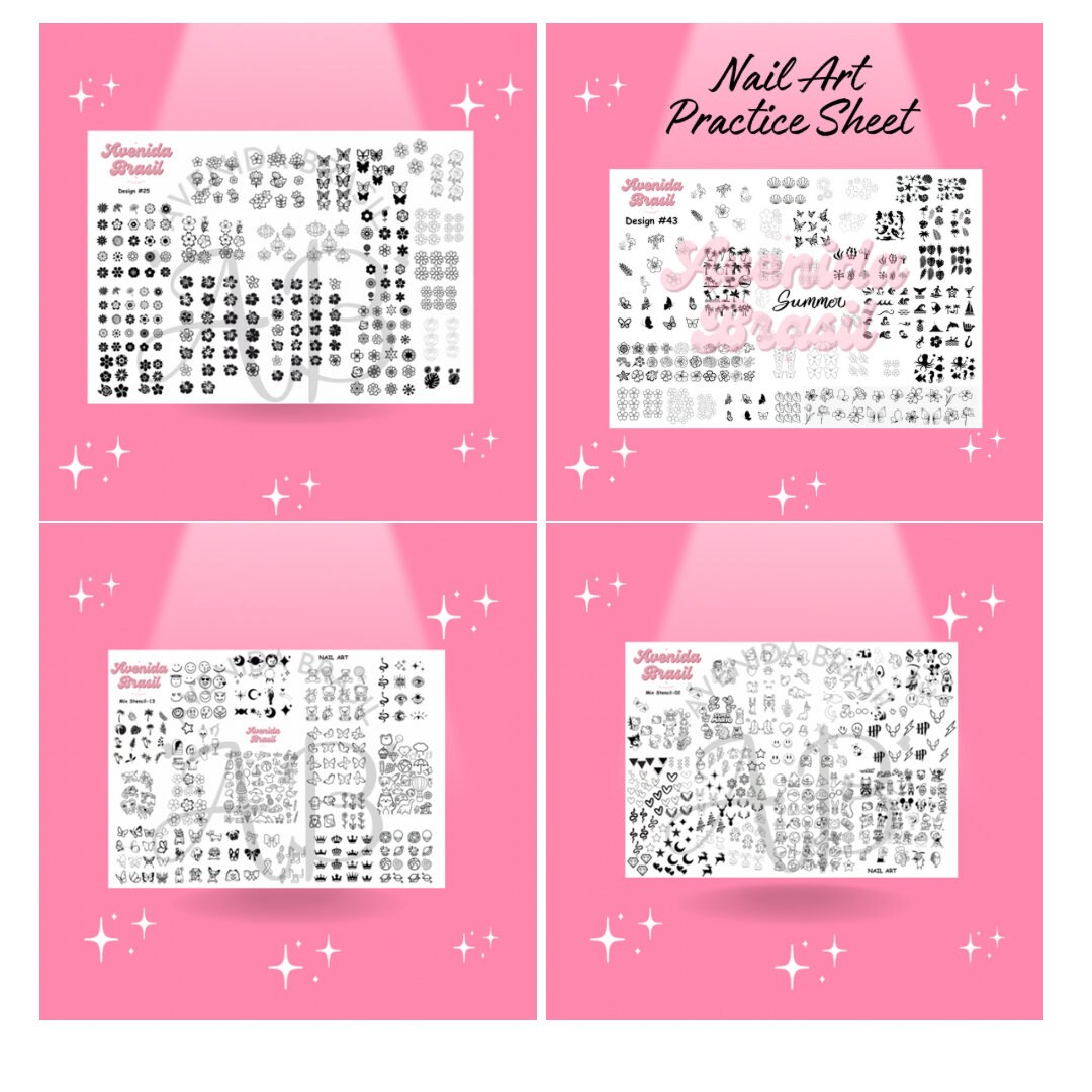 Stencil Bundle Book 2 15 Printable Designs Nail Stamp Plate Nail Art ...