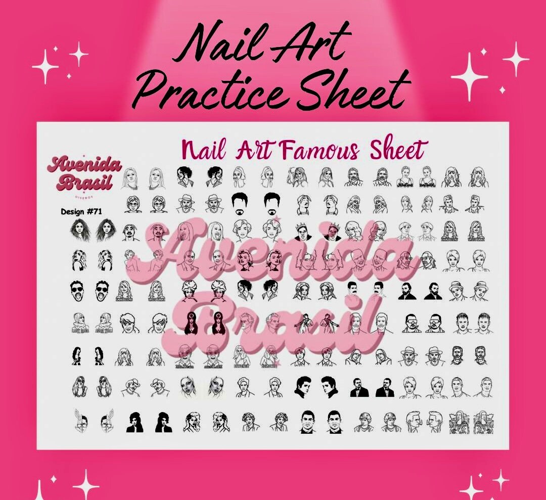 Famous Icons Printable Nail Designs Nail Stamp Plate Nail Art Trace ...
