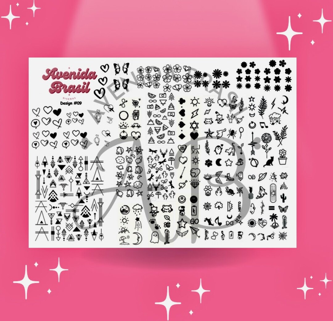 Random Rhapsody Printable Nail Designs Nail Stamp Plate Nail Art Trace ...