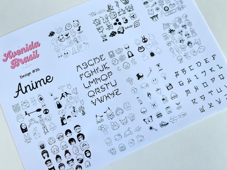 Anime Oasis Nail Art Practice Sheet Nail Art Stickers Nail Art Template ...