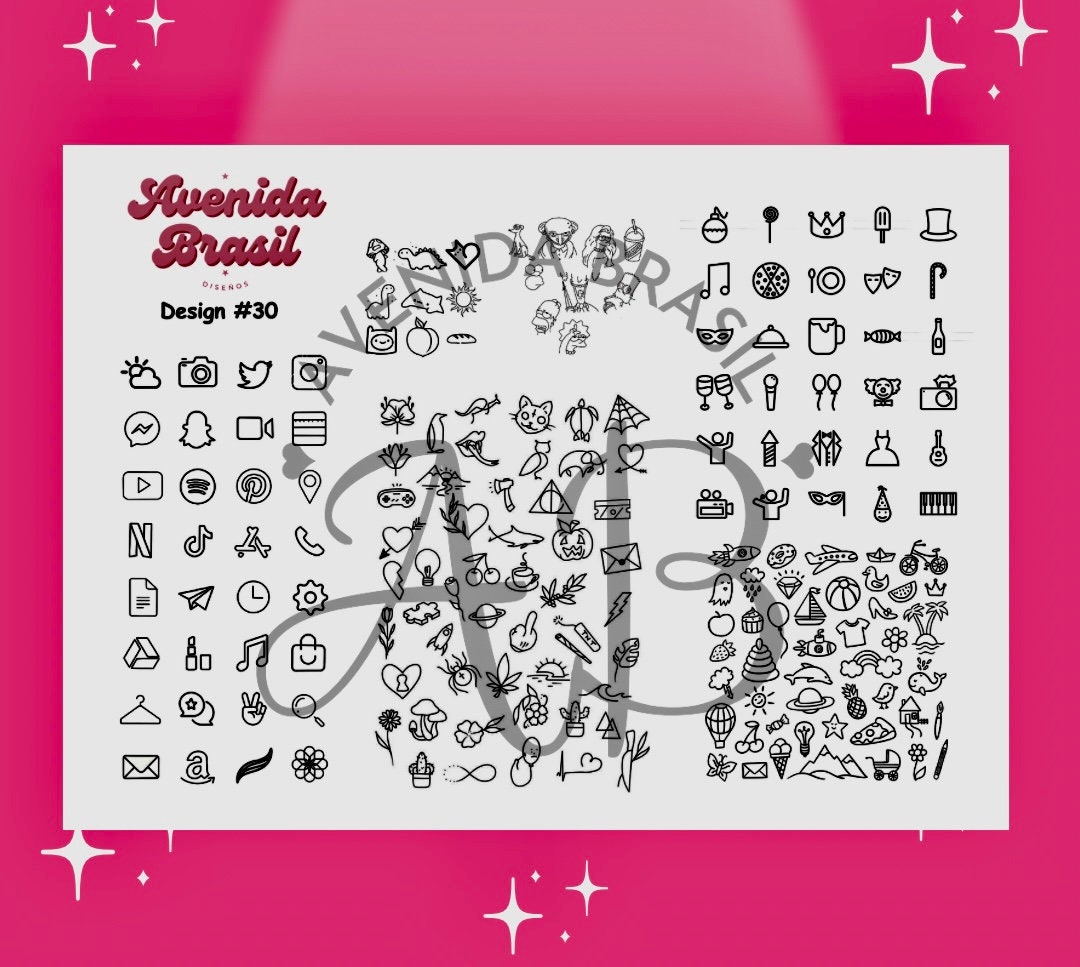 Ink & Doodle Odyssey Nail Art Traceable Practice Sheet - Etsy