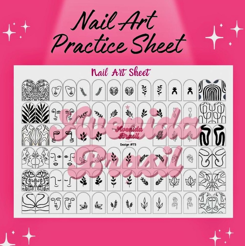 Abstract Vibes Printable Nail Designs Nail Stamp Plate Nail Art Trace ...