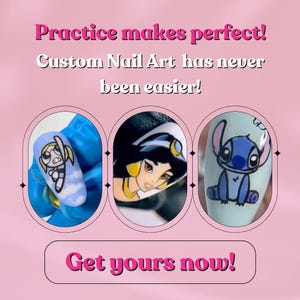 Curves & Chaos Nail Art Template | Nail Trace Practice Sheet ...