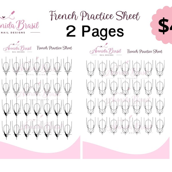 French Nail Stencil Template - Etsy