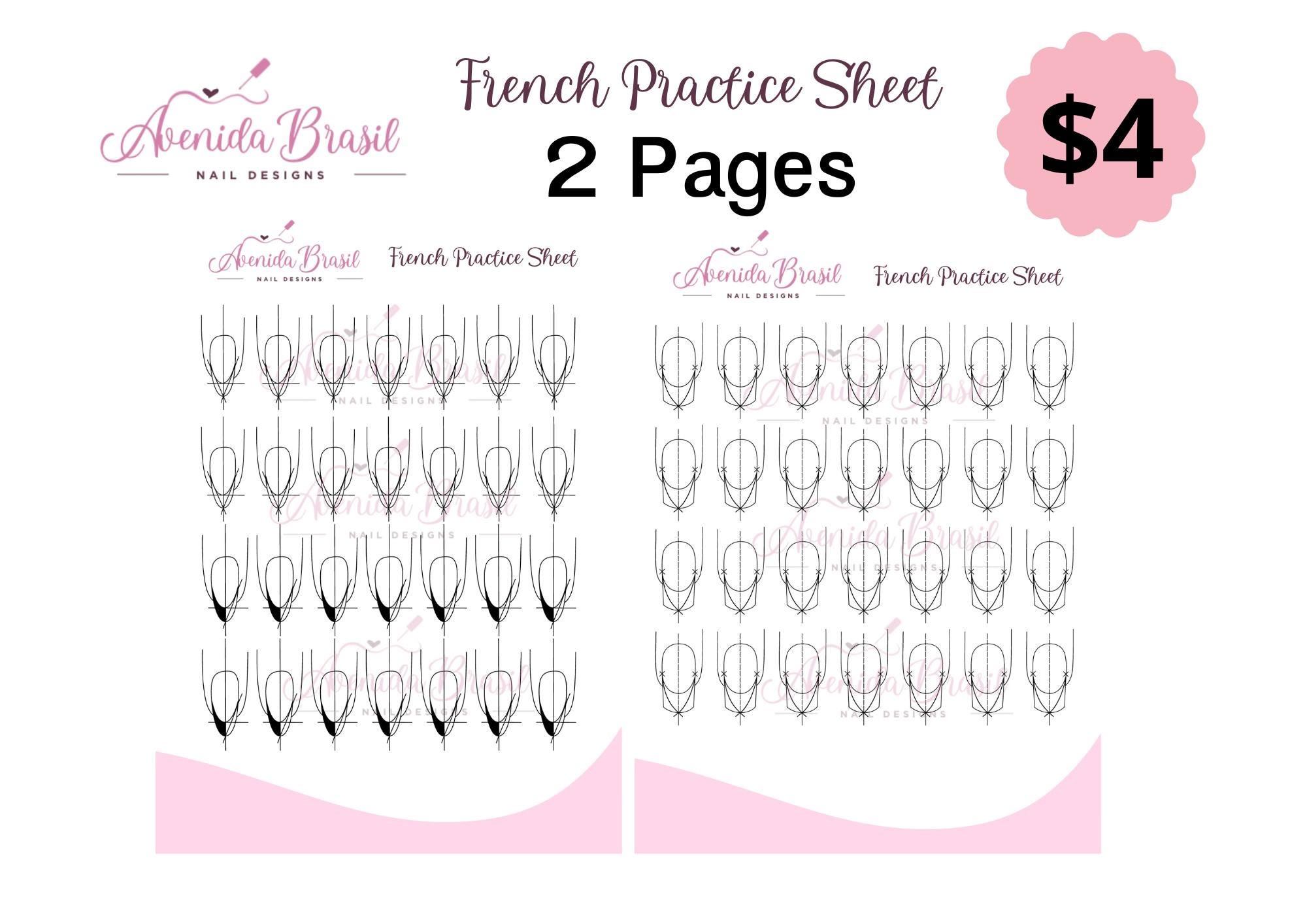 French Tip Nail Art Decal Templates - 2 Pages | French Tip Nail Art ...