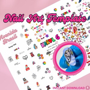 Rainbow Rhythms Nail Art Template | DIY Printable Nail Designs | Nail ...