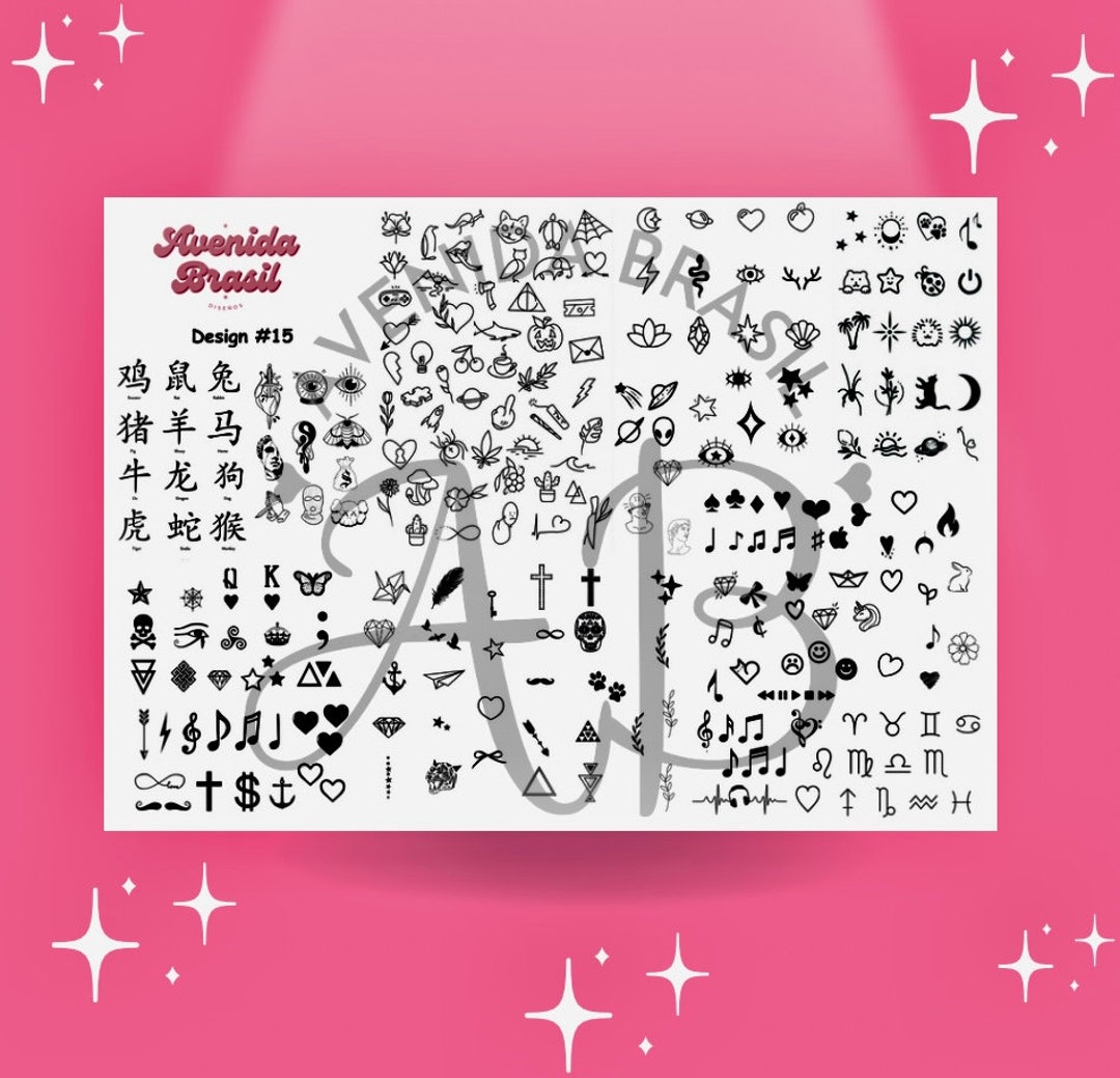 Gothic Glyph Conjuring Nail Art Traceable Practice Sheet Character Nail ...