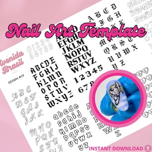 Font Fantasia Nail Art Templates | Printable Nail Designs | Nail Stamp ...