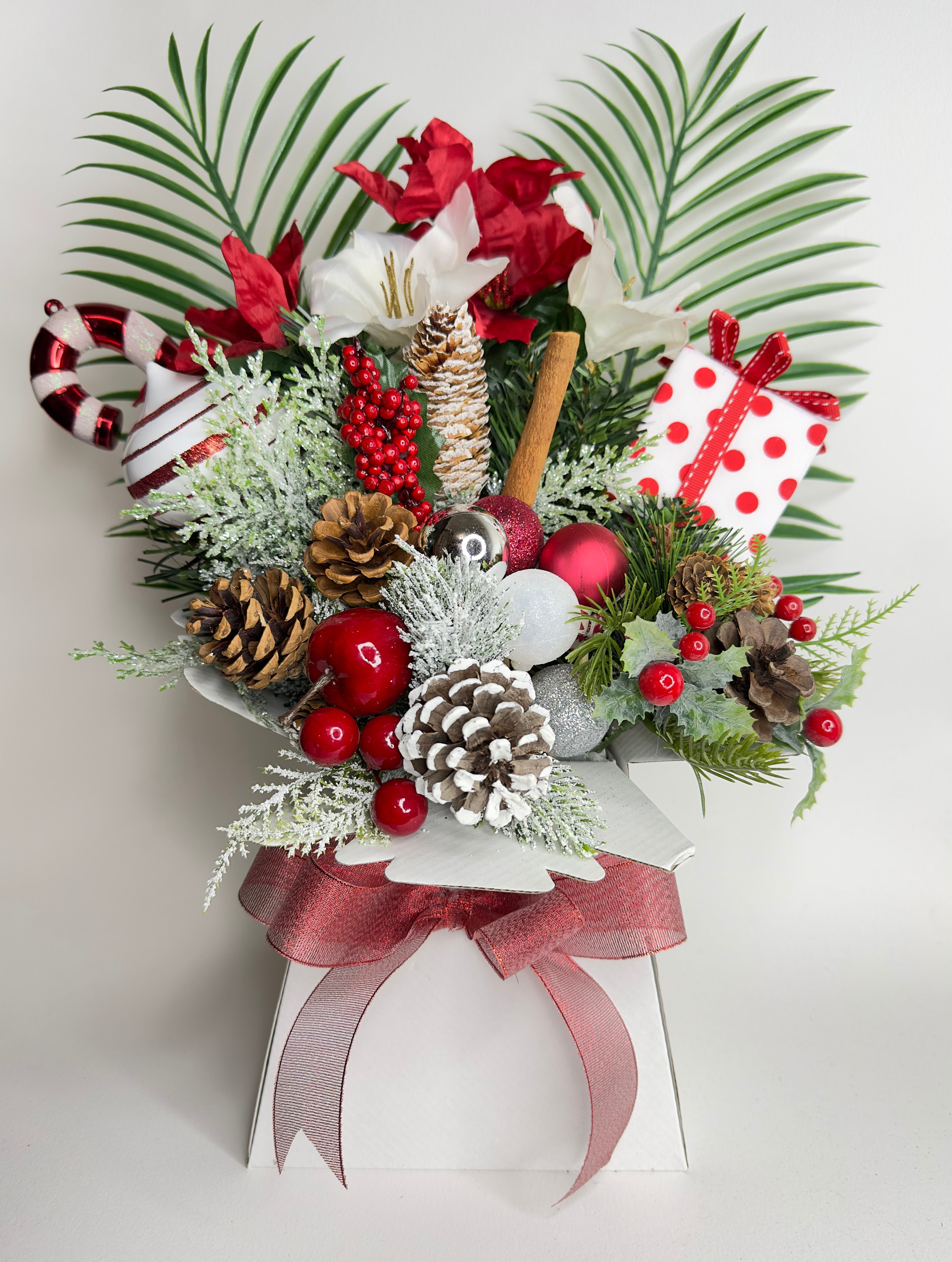 Festive Frost Bouquet / Artificial Flower Arrangement / Christmas Table ...