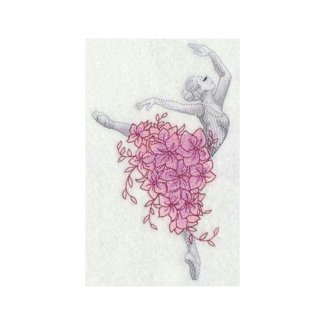 Elegant Ballerina Machine Embroidery Design, Graceful Dance Pose With ...