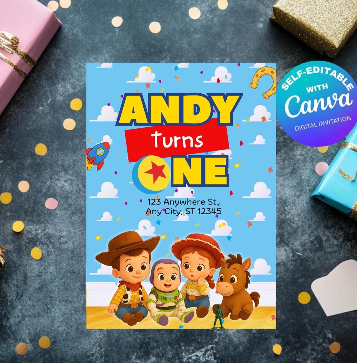 Editable Toy Story Birthday Invitation Template: DIY Party Invite ...