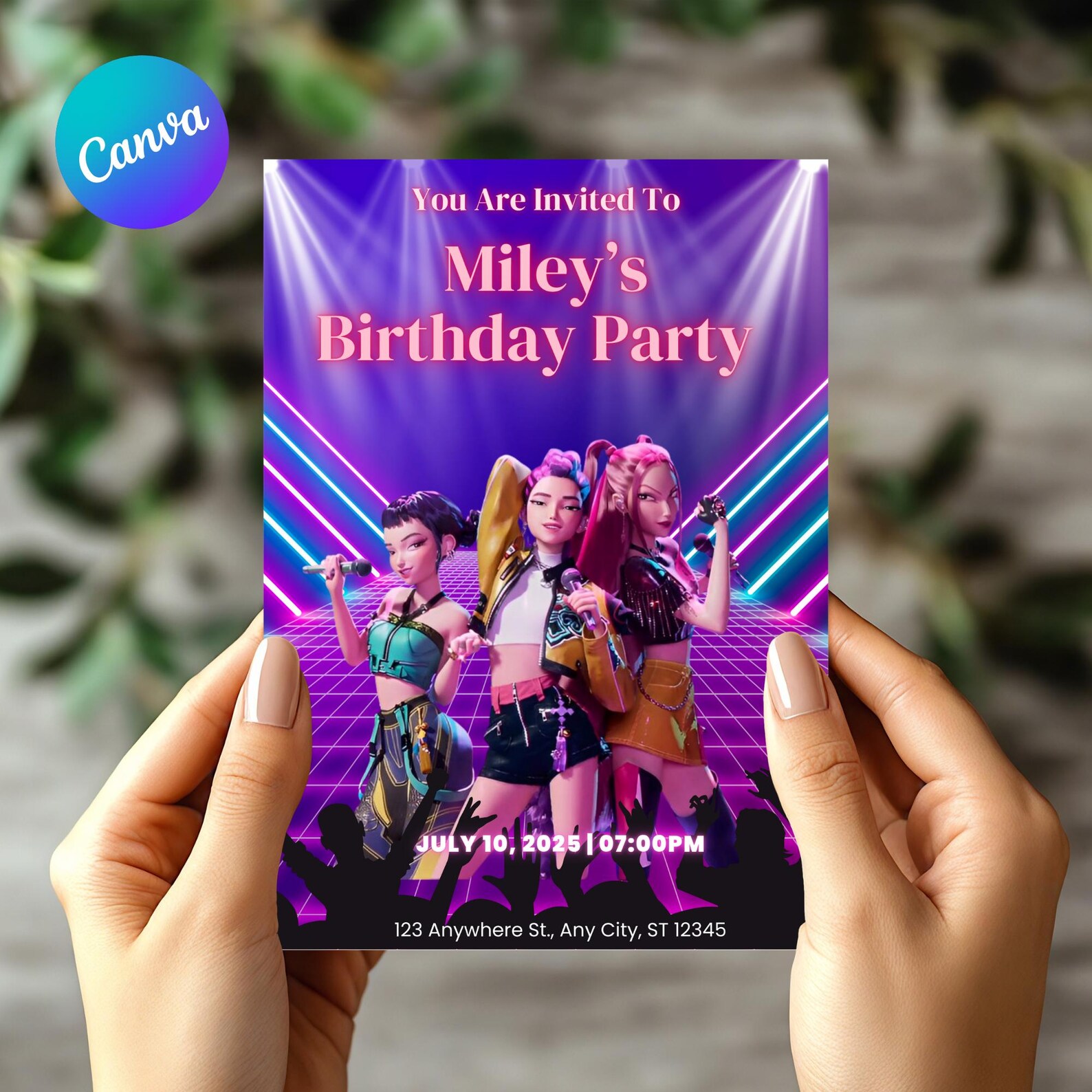 KPOP Demon Hunters Invitation, KPOP Demon Hunters Birthday Invitation ...