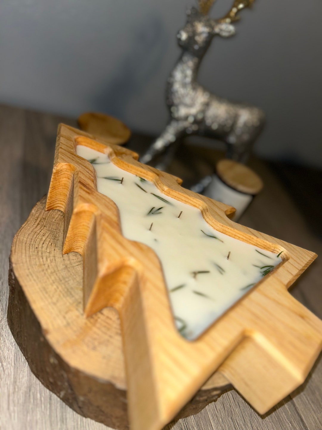 Pine Wood Christmas Tree Candle - Etsy