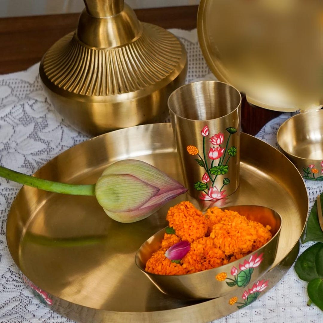 100% Pure Bronze Dinnerware With Exquisite Lotus Design (food-grade ...