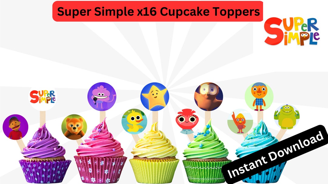 Super Simple Sensory Cupcake Toppers, Set of 16 Cake Toppers, Instant ...