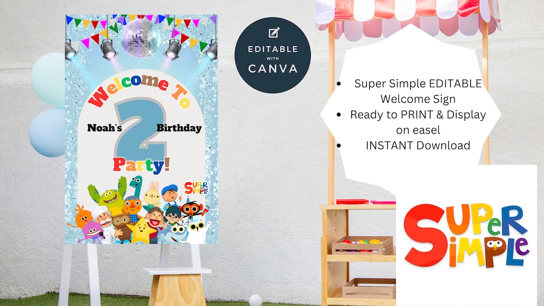Super Simple Songs Welcome Sign, A1 Size Super Simple Welcome Poster ...