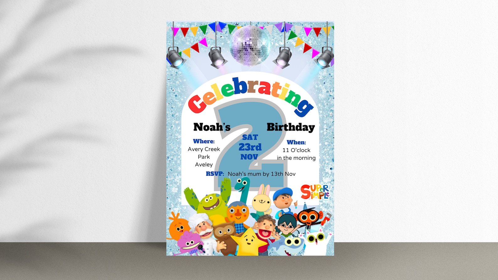 Super Simple Songs Birthday Invitation, Editable Template, Super Simple ...