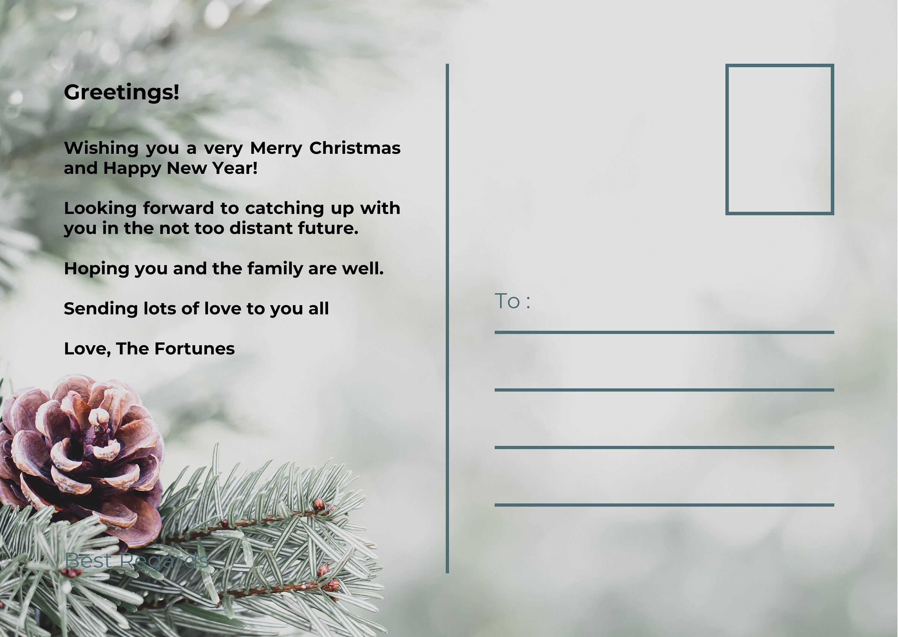 Christmas Postcard, Family Photo Christmas Card, Personalized Christmas ...