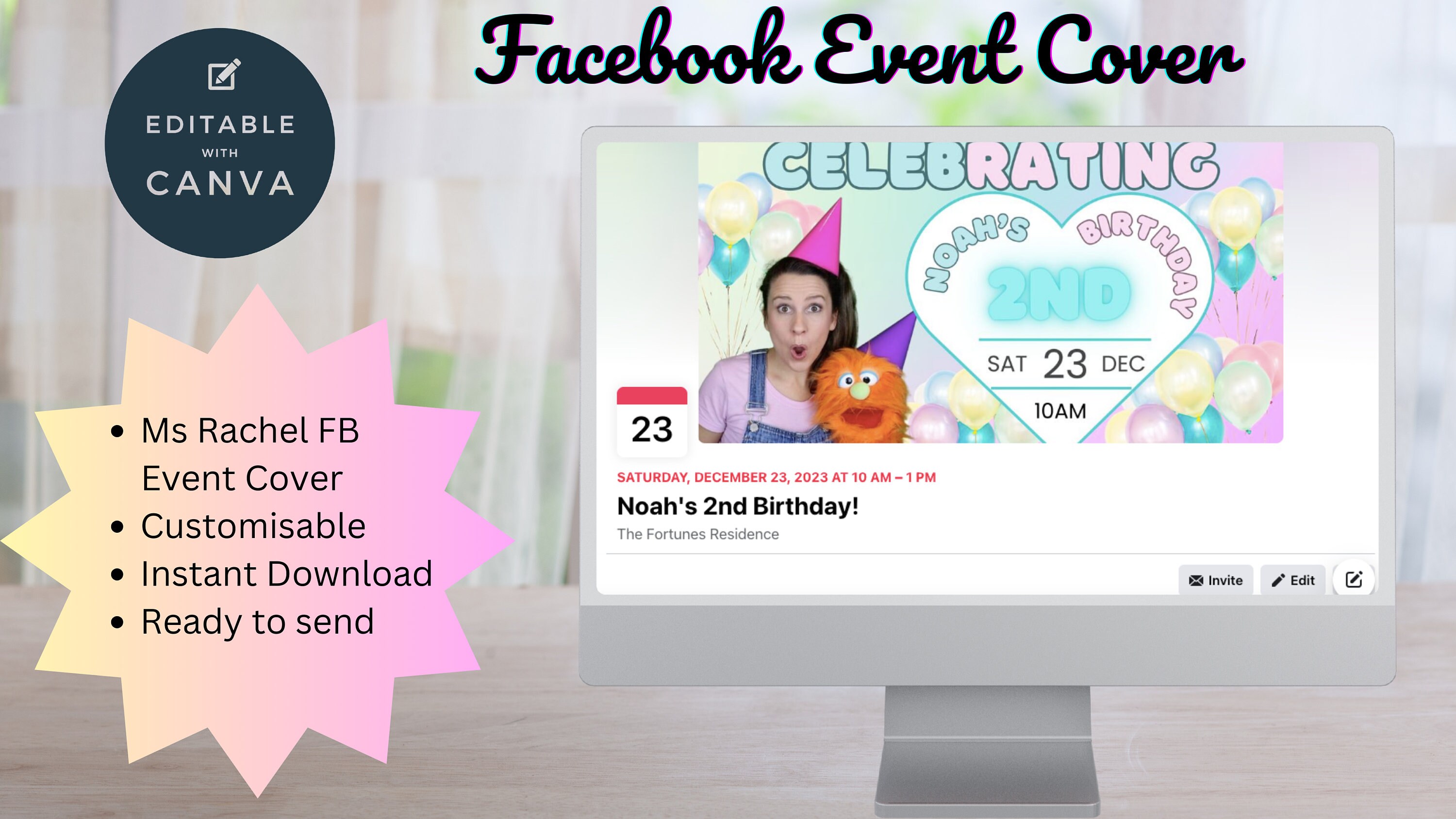 Ms Rachel Birthday Party Bundle Including: Ms Rachel Welcome Sign ...