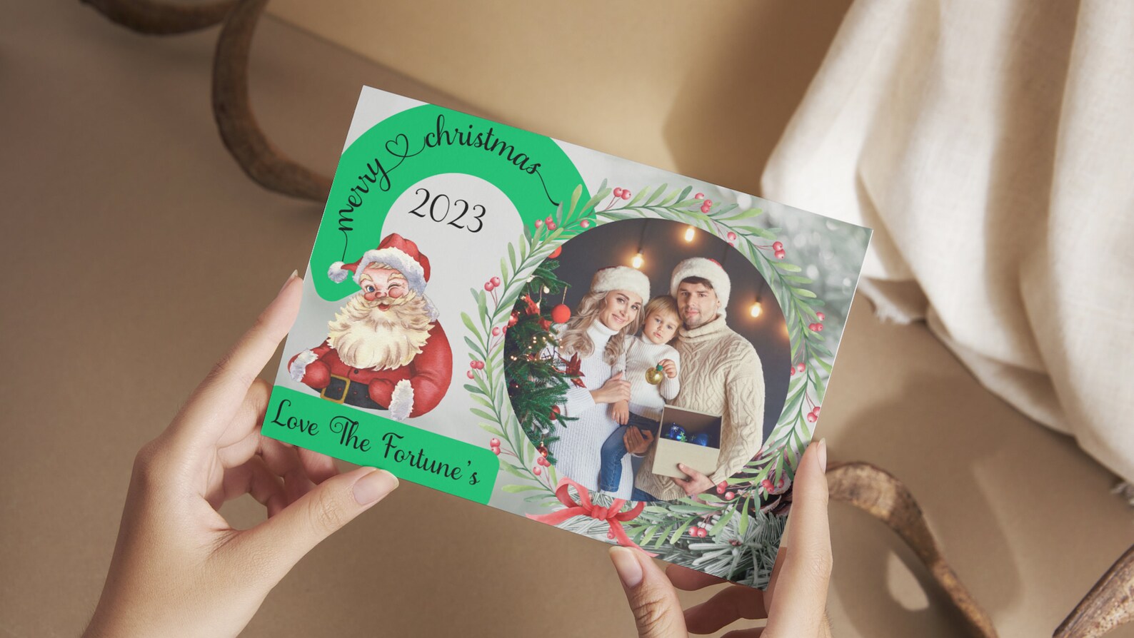 Christmas Postcard, Family Photo Christmas Card, Personalized Christmas ...
