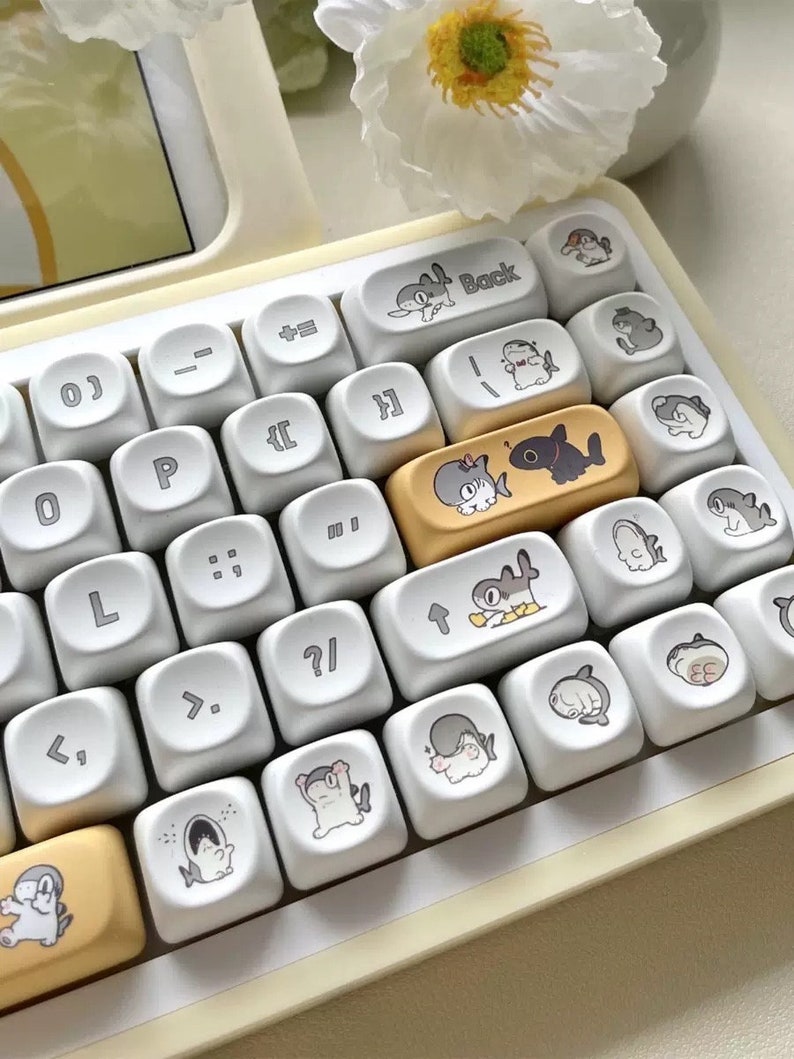 Shark Kitty MOA Profile Keycaps for Mechanical Keyboard - Etsy
