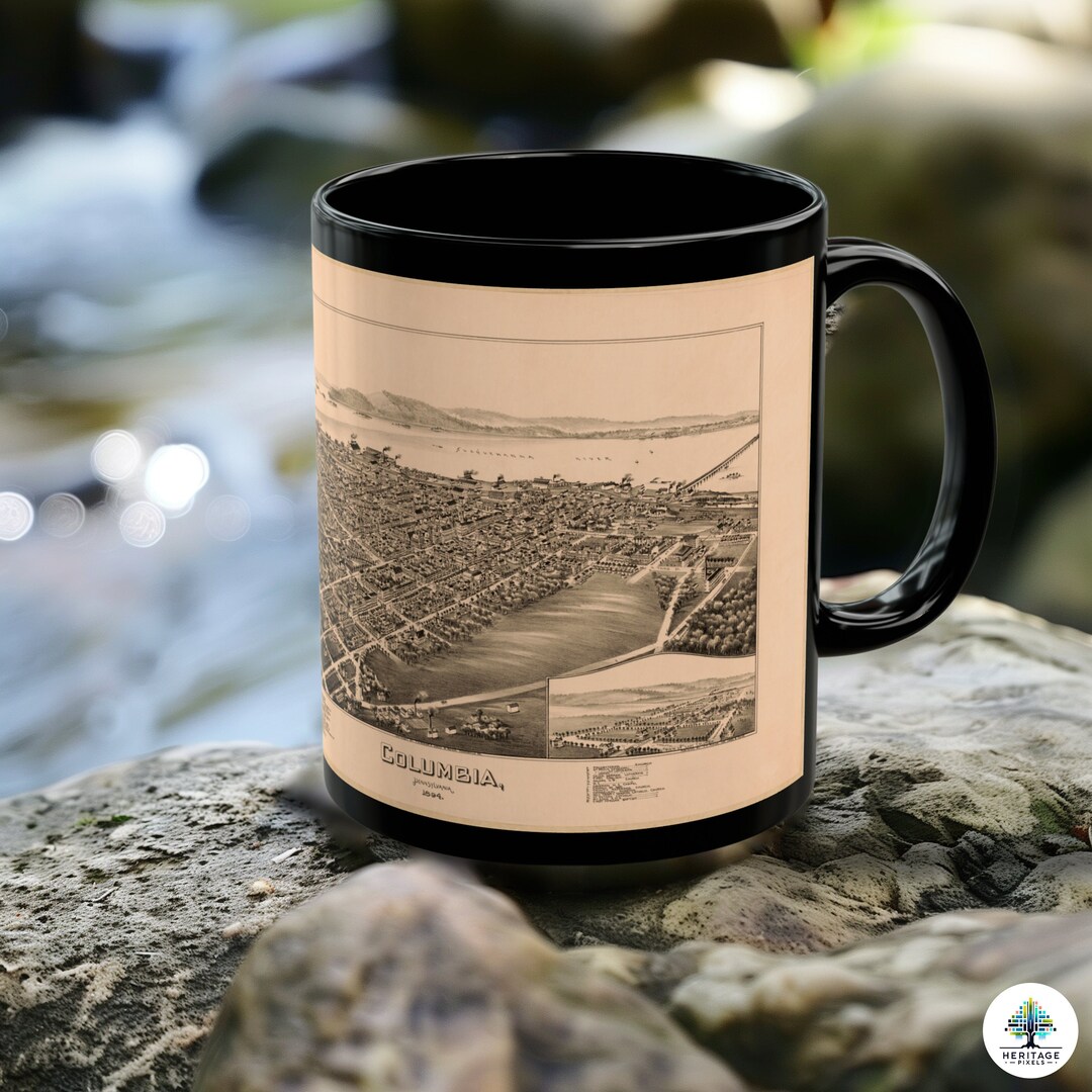 Vintage Columbia Pennsylvania Map Mug: Historic Art Coffee Cup - Etsy