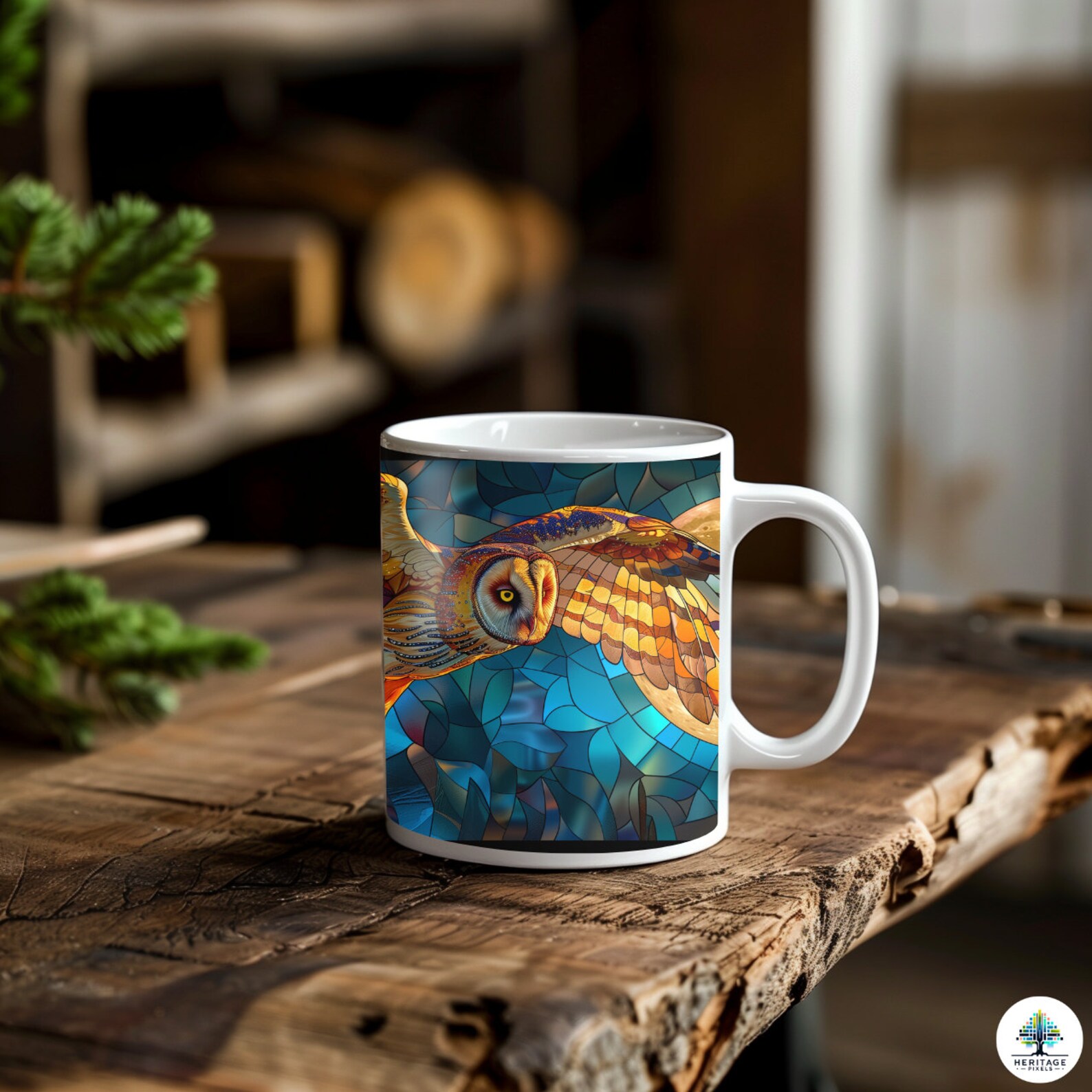 Stained Glass Owl Mug, Charming Gift Mugs, Perfect for Owls, Coffee, or ...