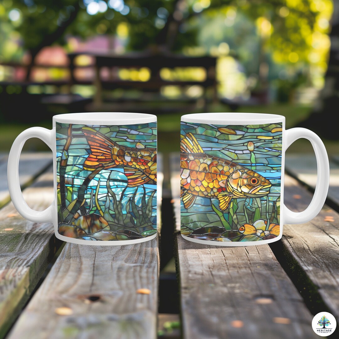 Stained Glass Trout Mug: Angler Coffee Cup, Fishing Gift - Etsy